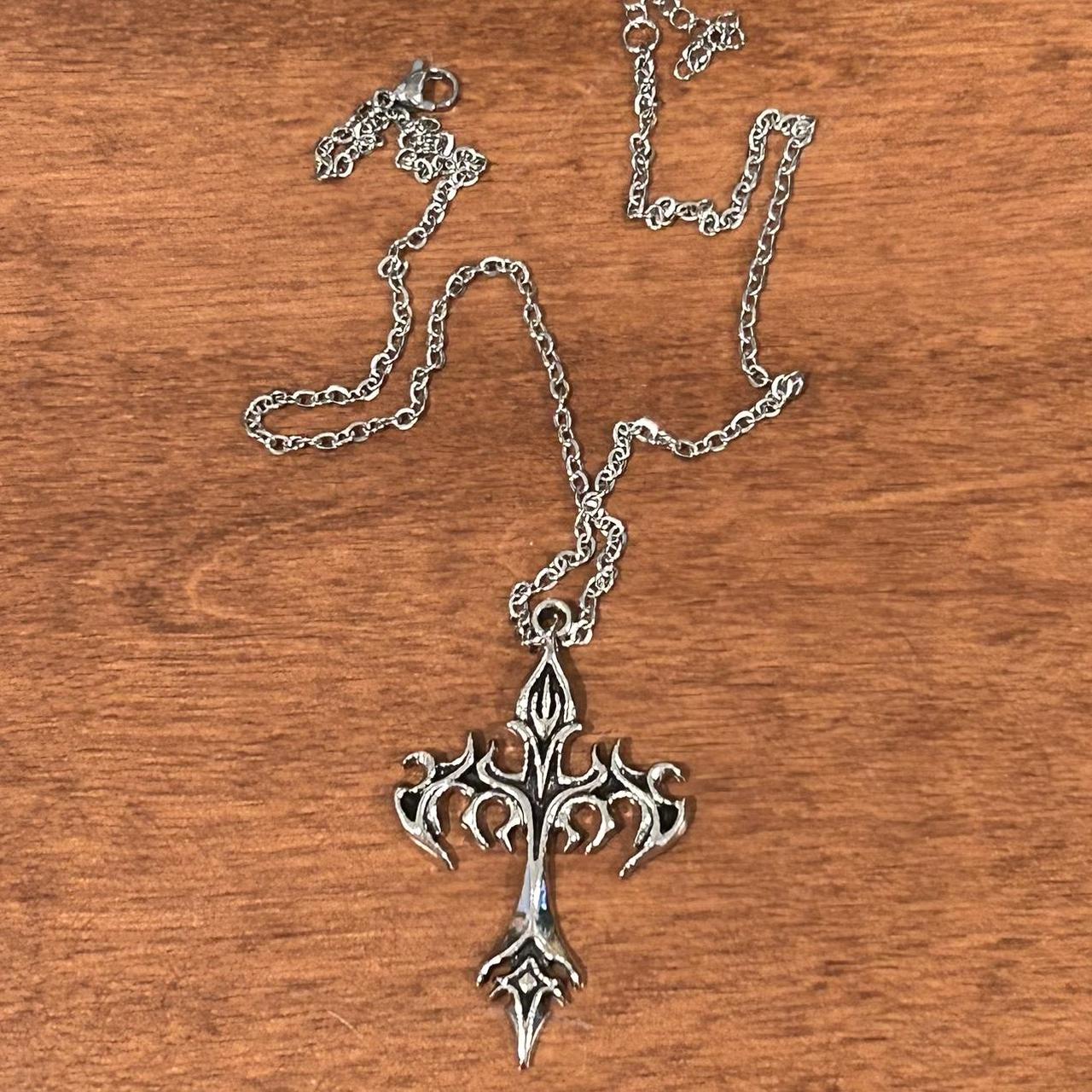 Y2K gothic cross necklace Pendent #y2k #goth... | Depop