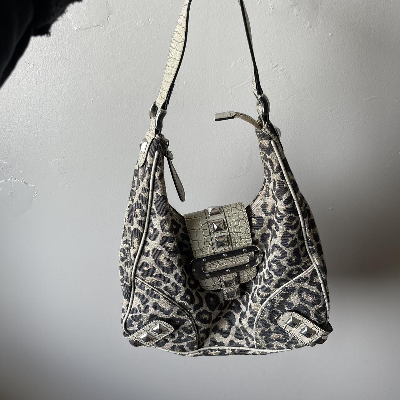 Y2K 90s Vintage Guess Leopard Print Shoulder Handbag... - Depop