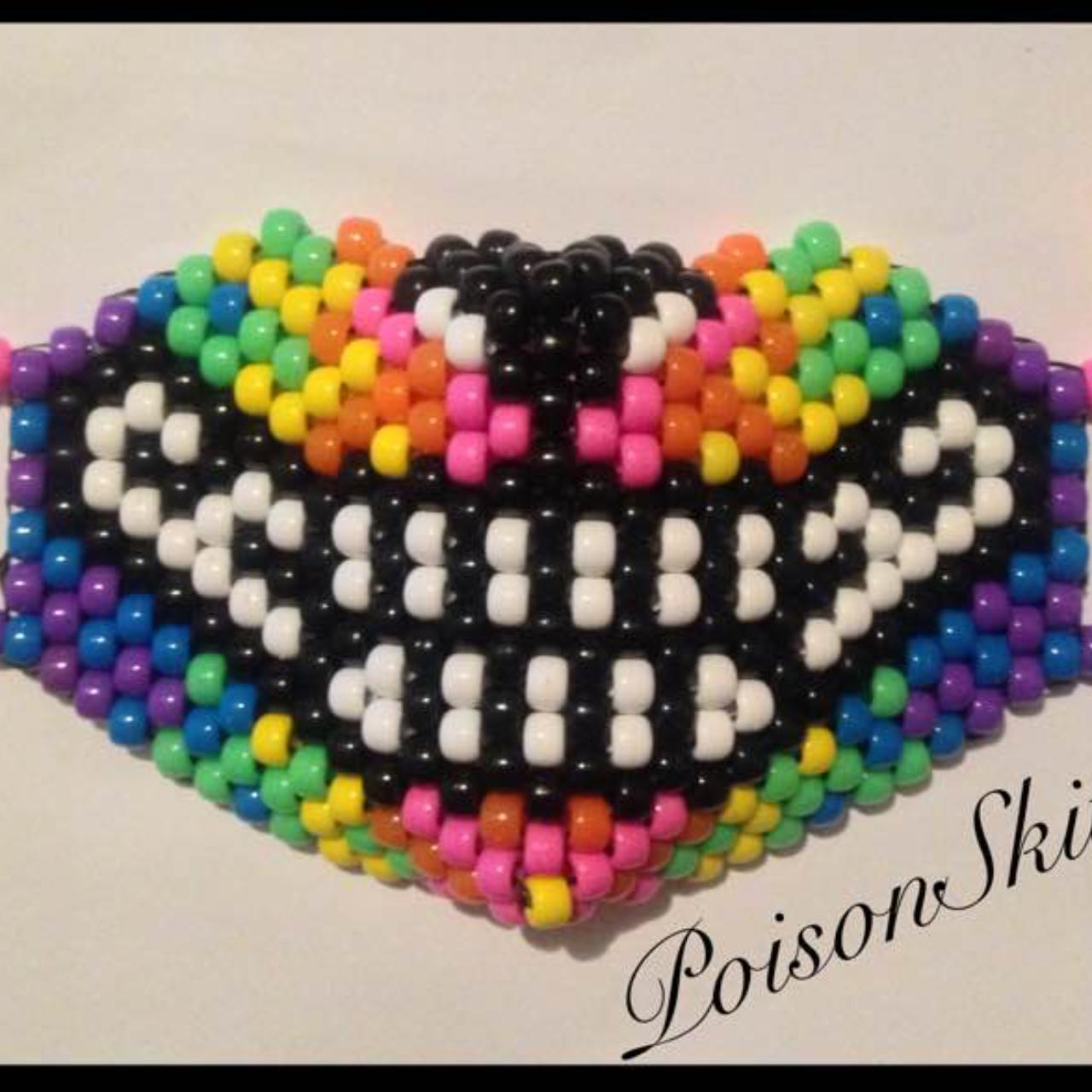 Rainbow Wolf Mask Kandi This is a handmade mask made... - Depop