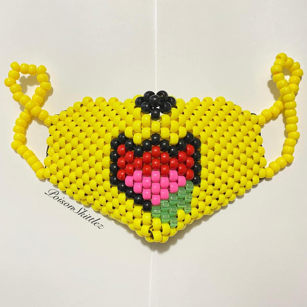 Pikachu Drooling Mask Kandi This is a handmade mask... - Depop