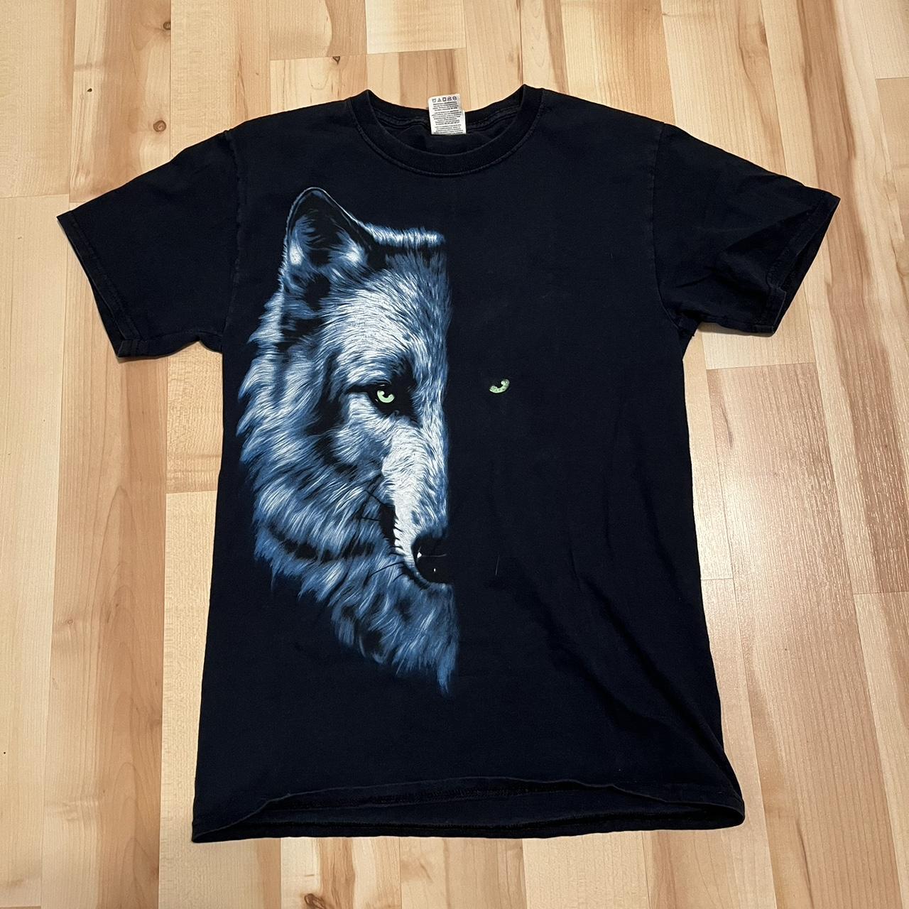 Modern Wolf Print Shirt Size: Youth... - Depop