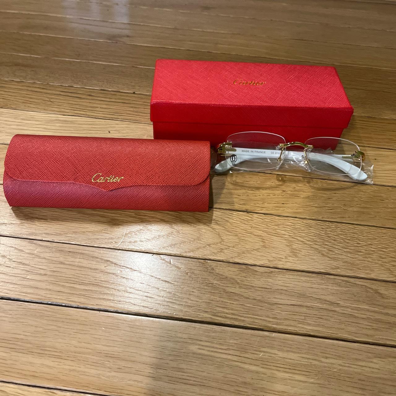 Cartier Mens White Sunglasses Depop