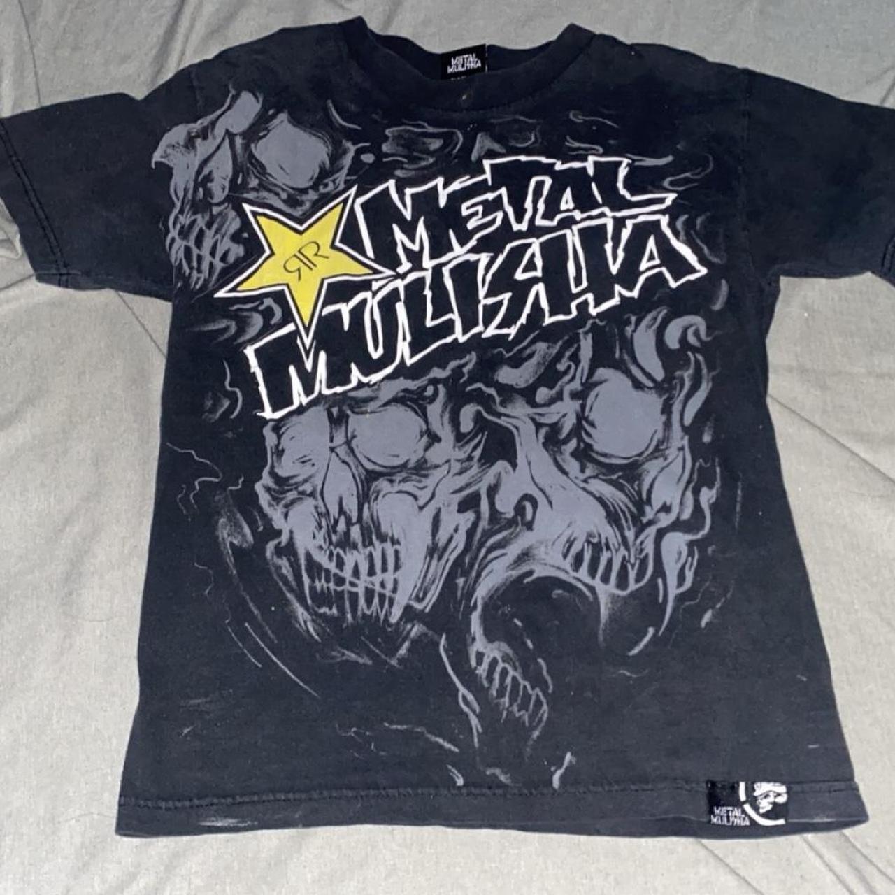 Metal mulisha rockstar collab skull shirt #tapout... - Depop