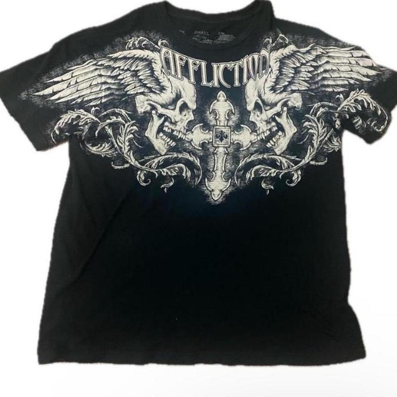 Affliction double skulls worn by hackledown and... - Depop