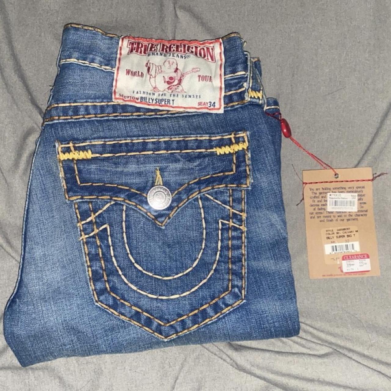 True religion billy super t jeans deadstock new with... - Depop