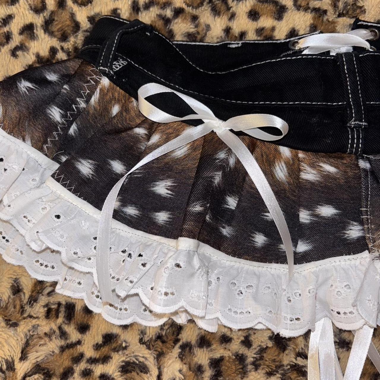 ♻️ dickies x bambi x lace upcycled micro skirt,... | Depop