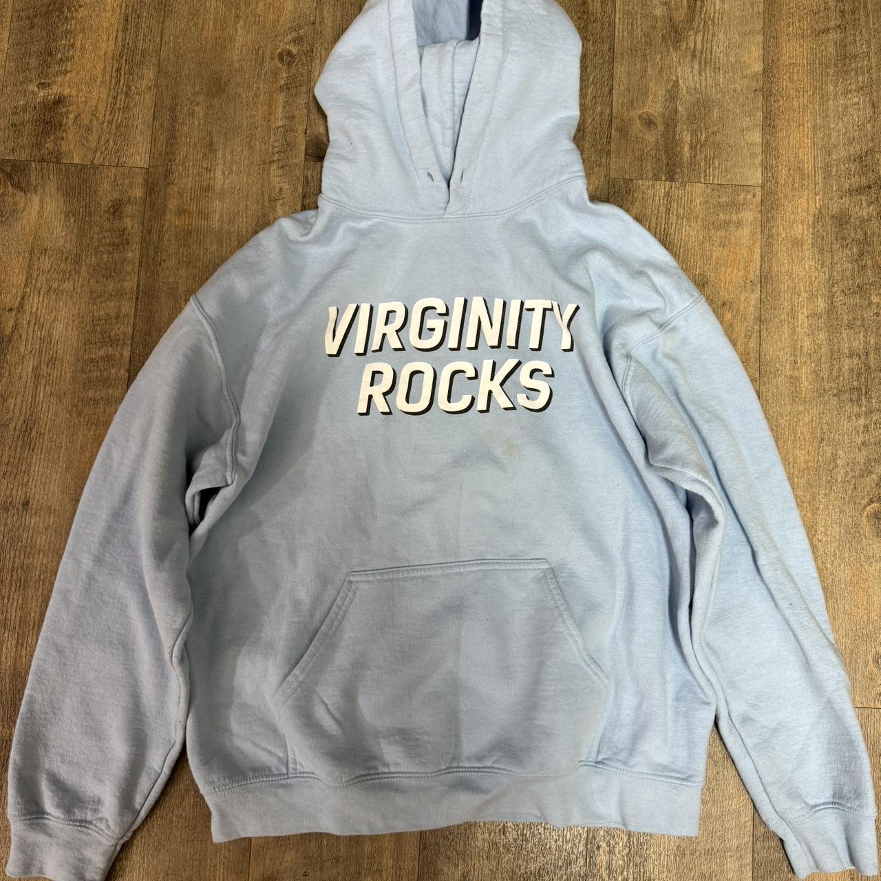 Light Blue Virginity Rocks hoodie Danny Duncan Size... - Depop