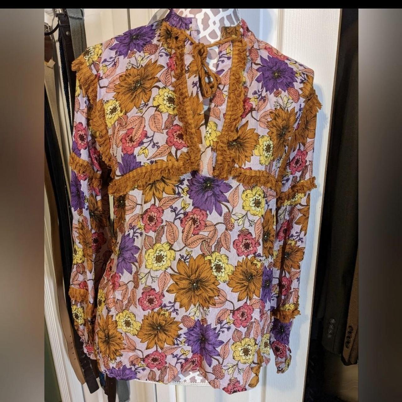 Raga boho floral top Brand new Can fit up to... - Depop