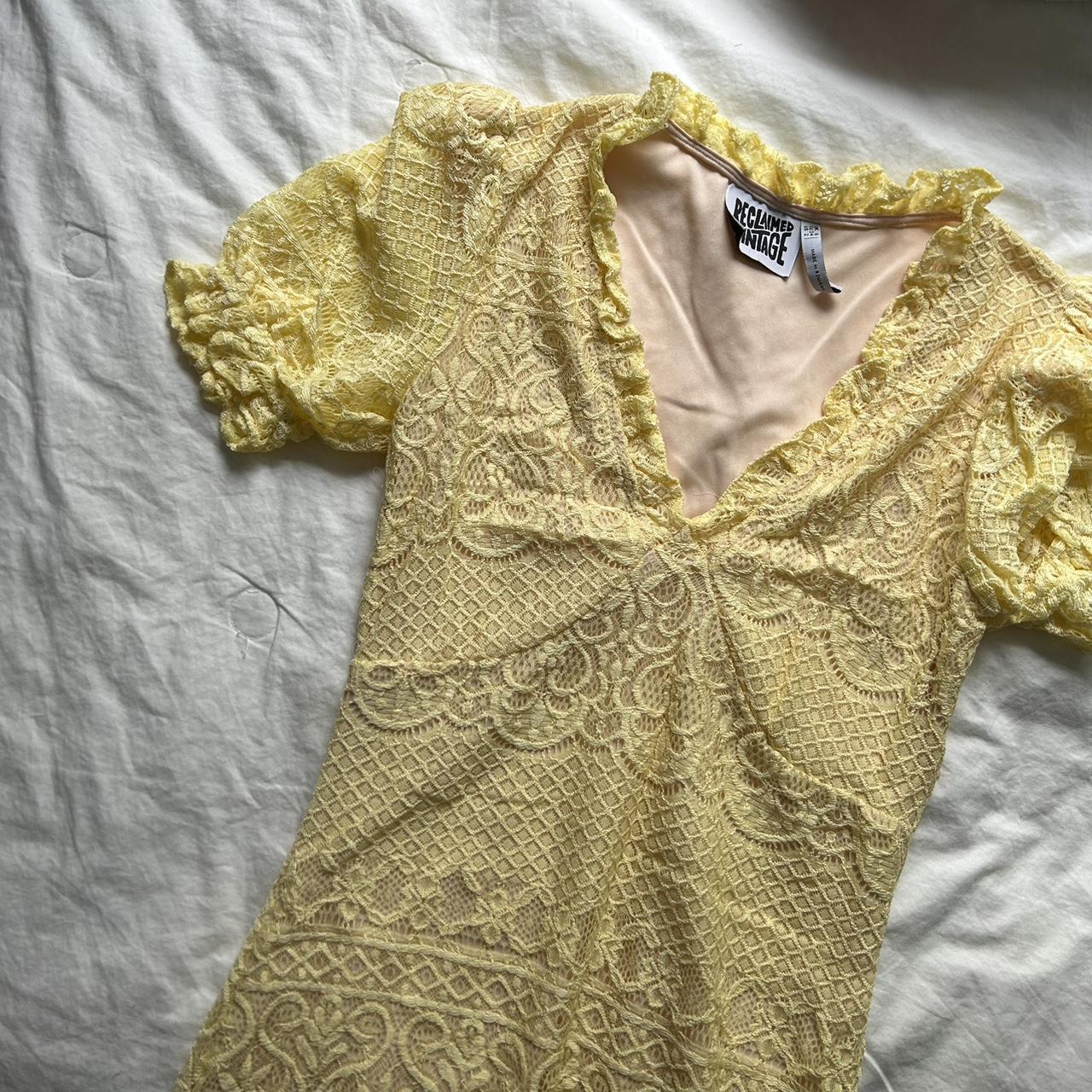 ASOS Reclaimed Vintage Women's Yellow Dress | Depop