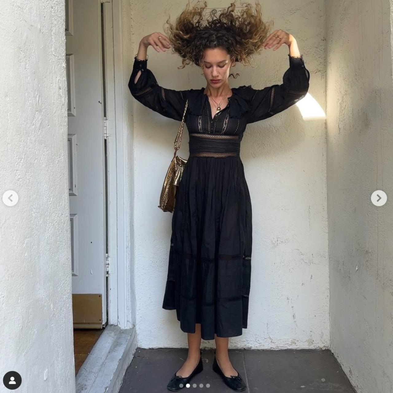 DÔEN Marla dress in black organic cotton with... - Depop