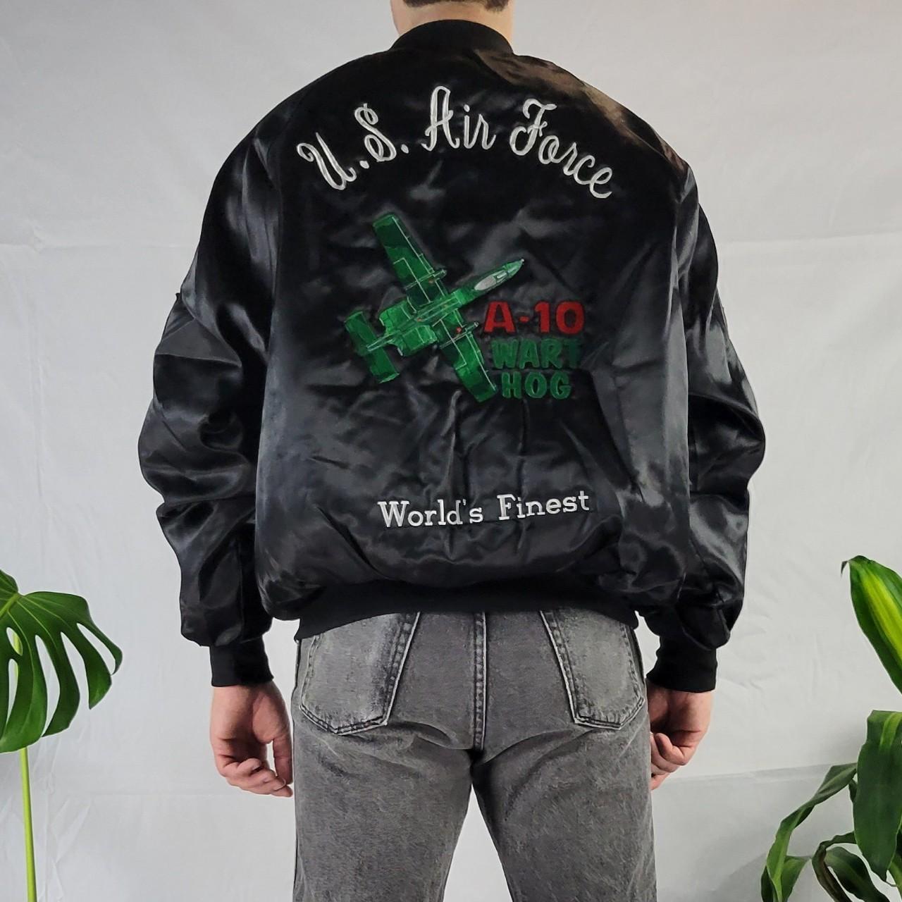 Vintage satin bomber jacket patches... - Depop