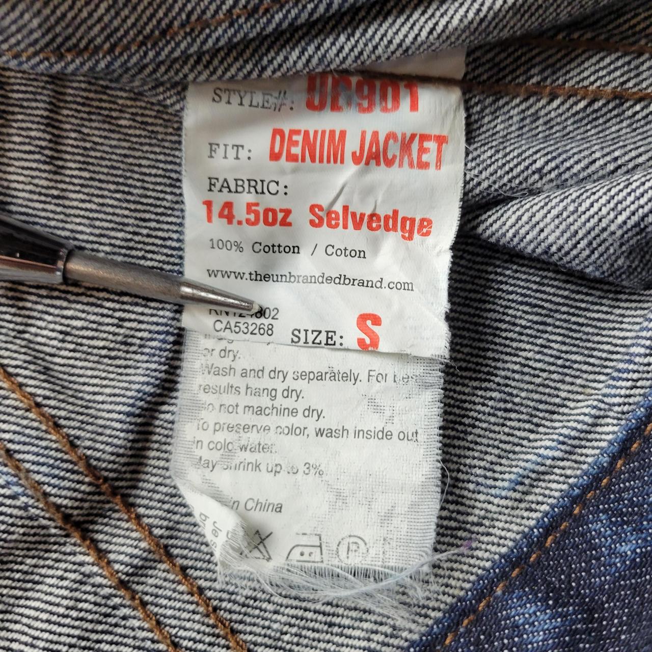 Selvedge raw denim trucker jacket Unbranded brand... - Depop
