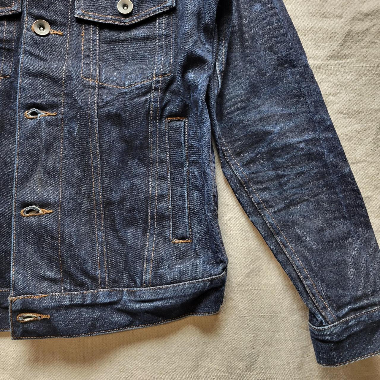 Selvedge raw denim trucker jacket Unbranded brand... - Depop