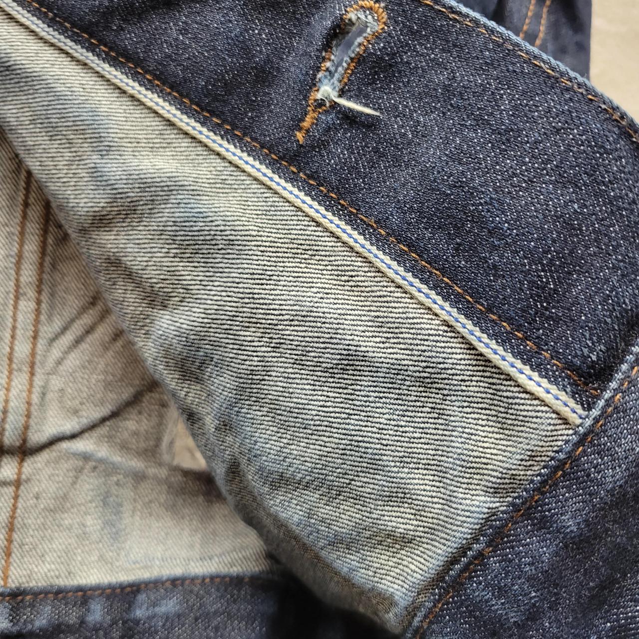 Selvedge raw denim trucker jacket Unbranded brand... - Depop