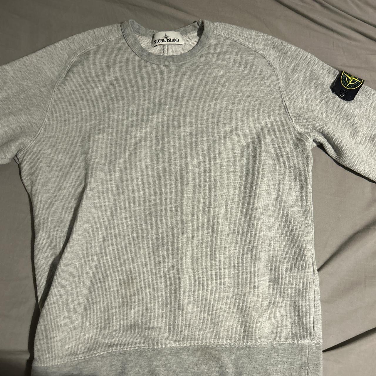 Large size grey stone island jumper. Authentic and... - Depop