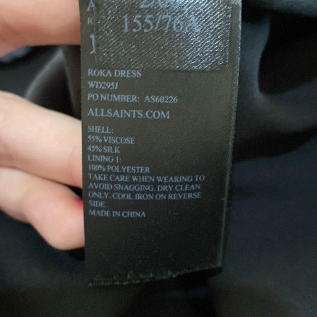 Allsaints Roka Dress size 00. Black silk blend, crew... - Depop
