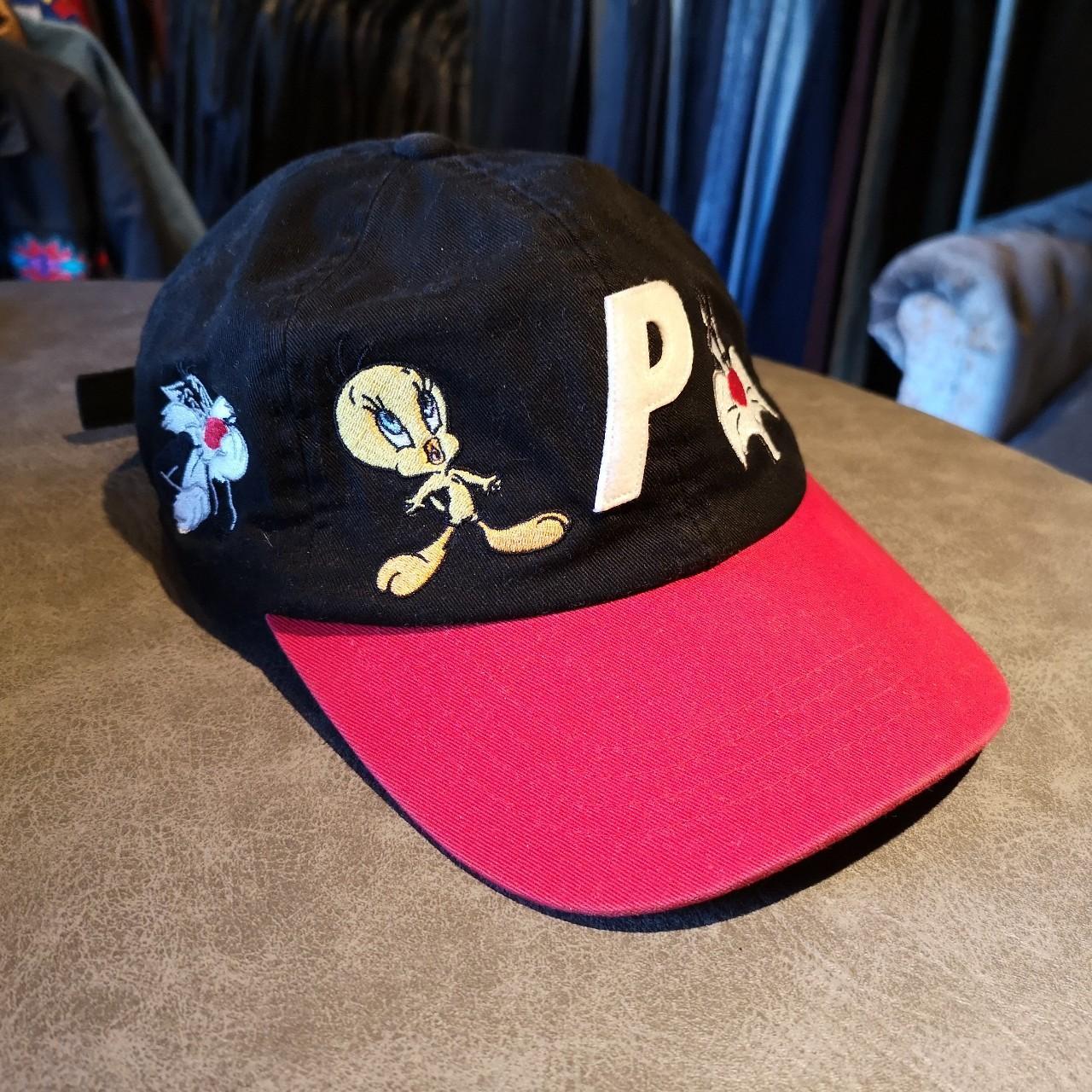 Palace looney tunes cap hat in red and black. In... - Depop