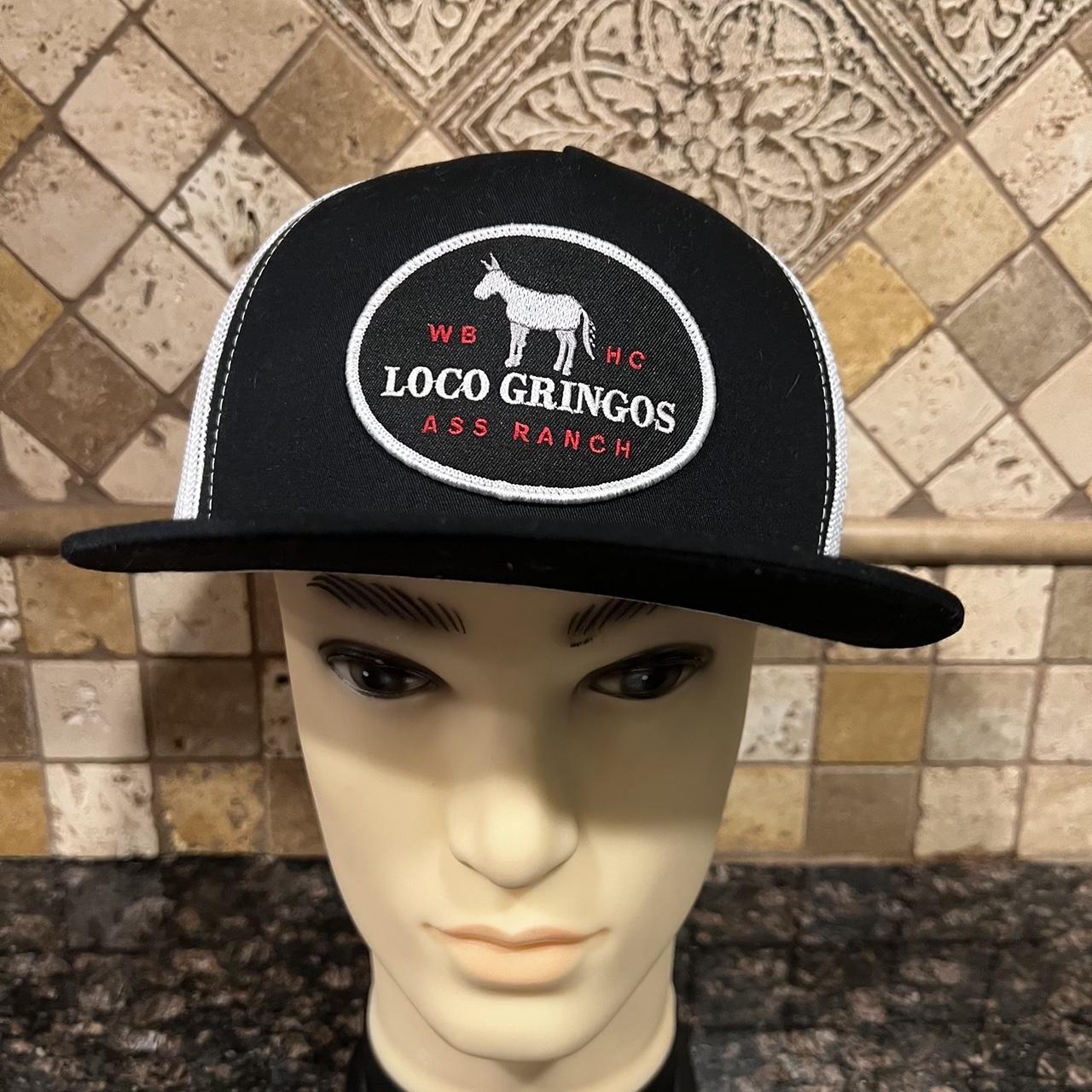 Loco Gringos Black & White Mesh SnapBack Cap Pre... - Depop