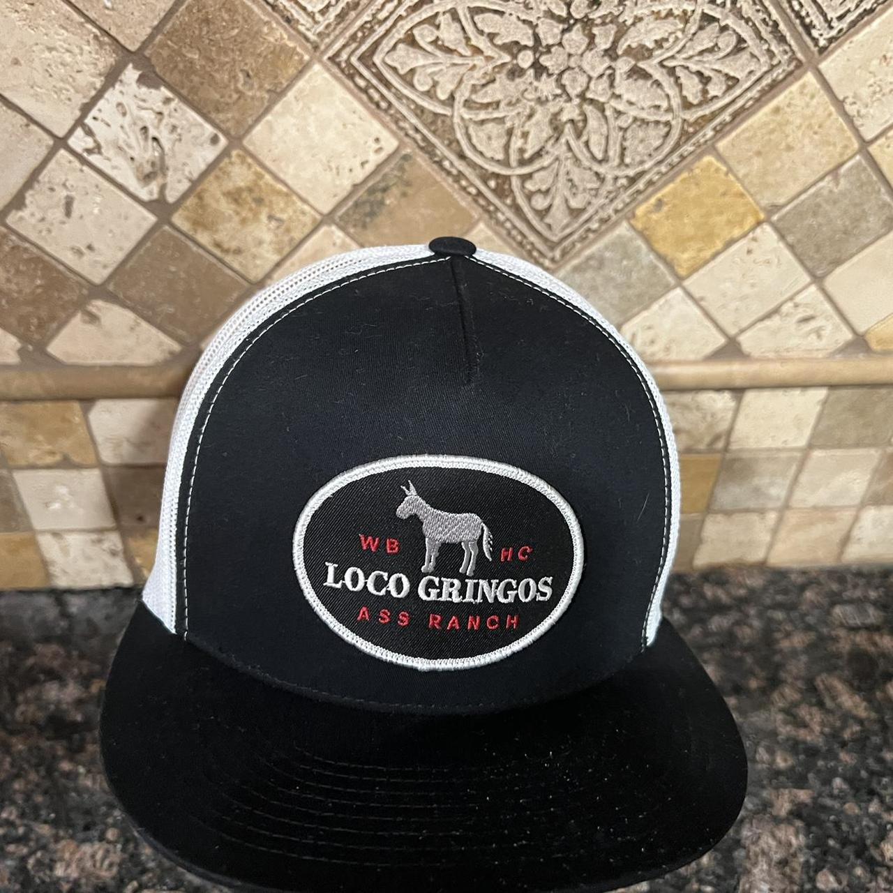 Loco Gringos Black & White Mesh SnapBack Cap Pre... - Depop