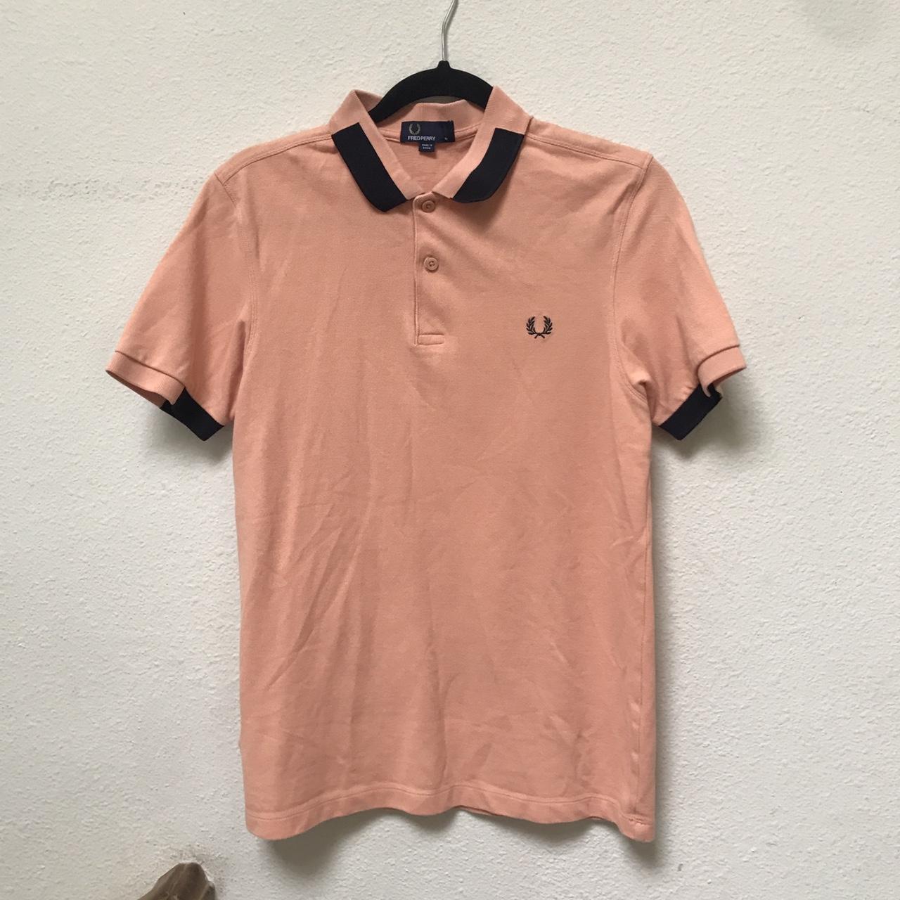 Fred Perry Men's Pink and Tan Polo-shirts | Depop