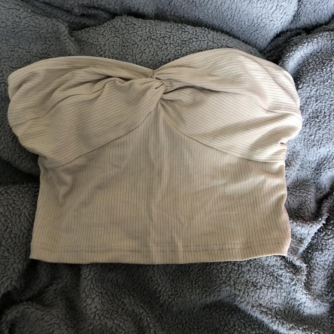 Beige summer twist bandeau top -never worn perfect... - Depop