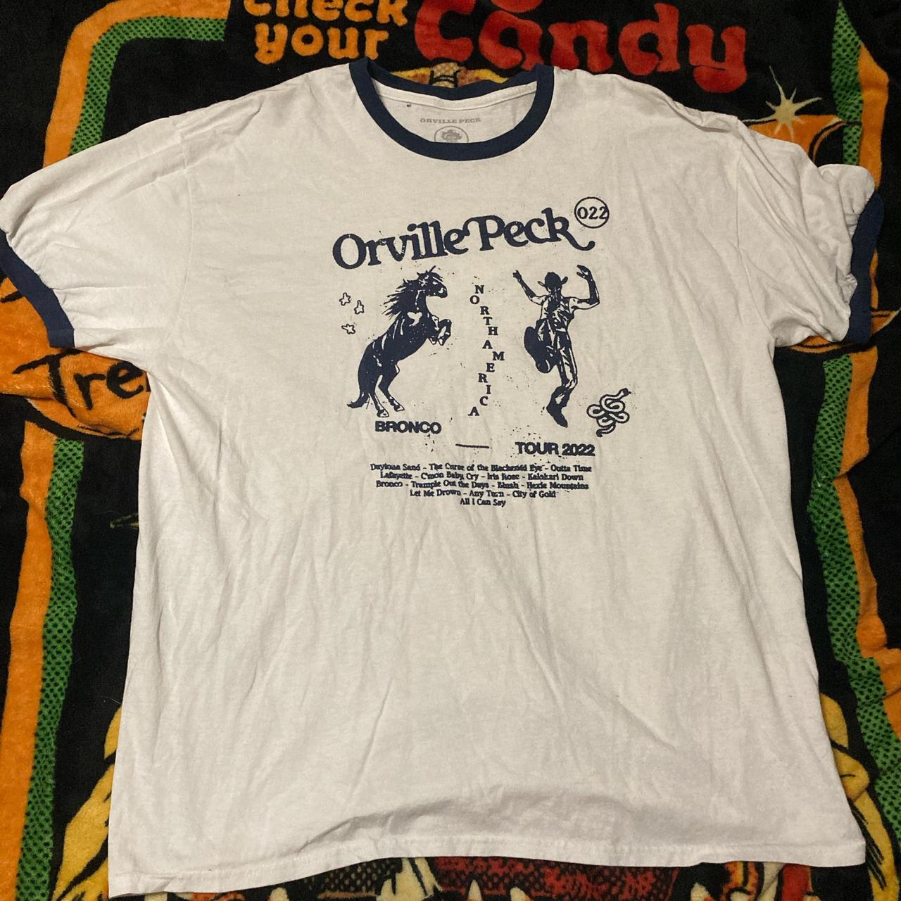 Orville Peck tour 2022 ringer tee, navy blue accents - Depop