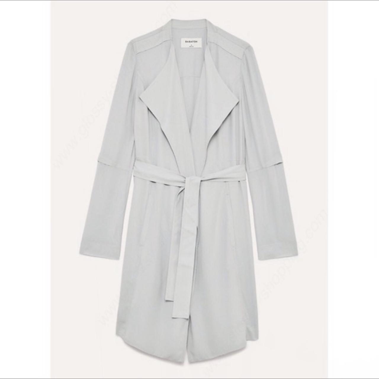 Babaton Women's Blue and Silver Jacket | Depop