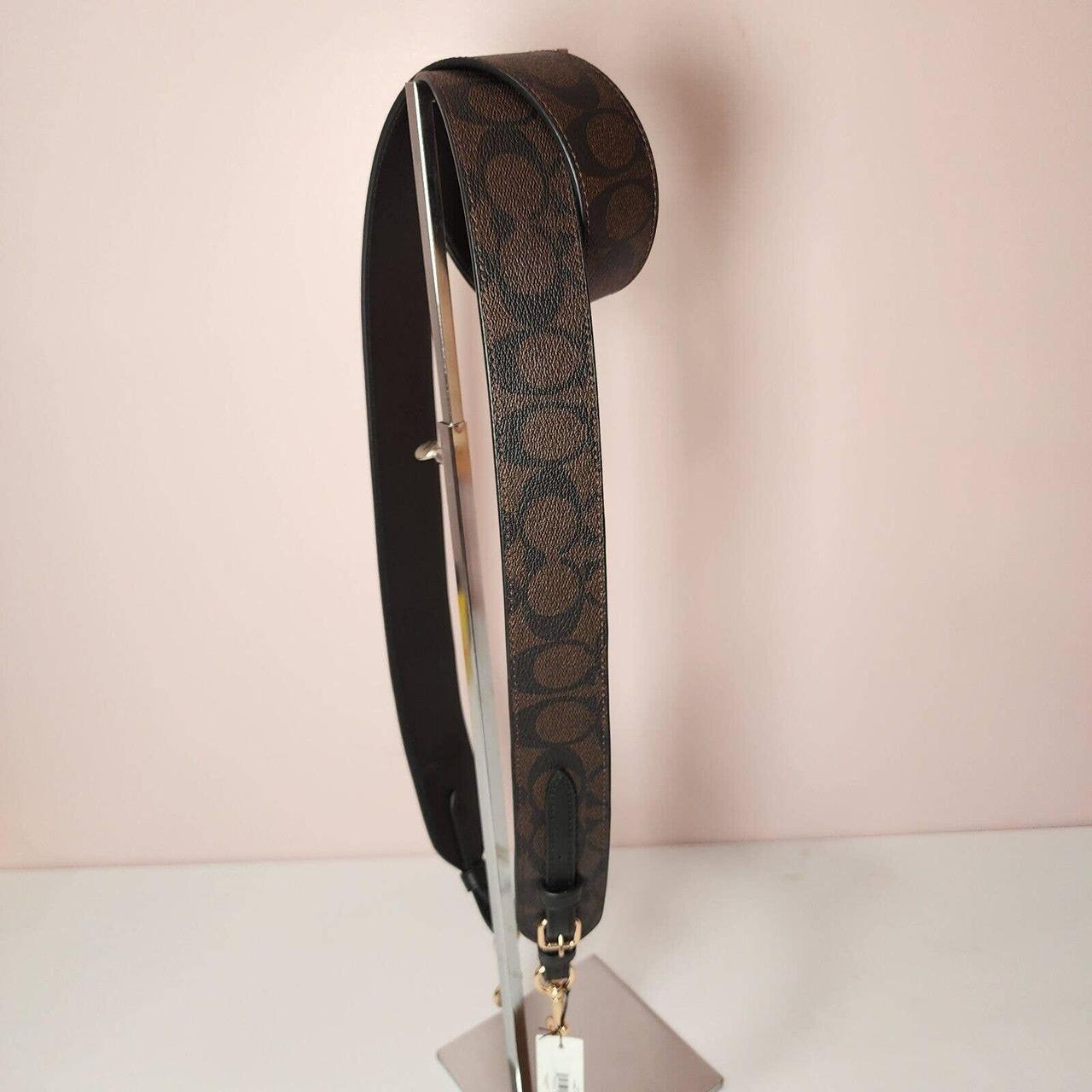 COACH STRAP IN SIGNATURE CANVAS Gold/Brown... - Depop