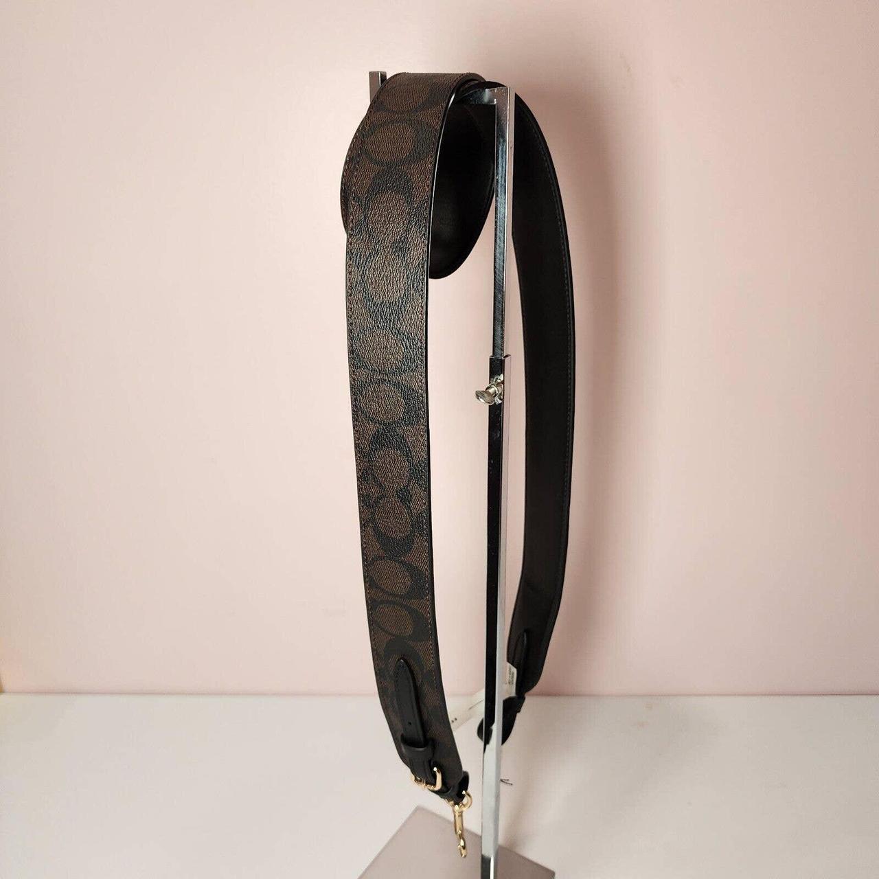 COACH STRAP IN SIGNATURE CANVAS Gold/Brown... - Depop