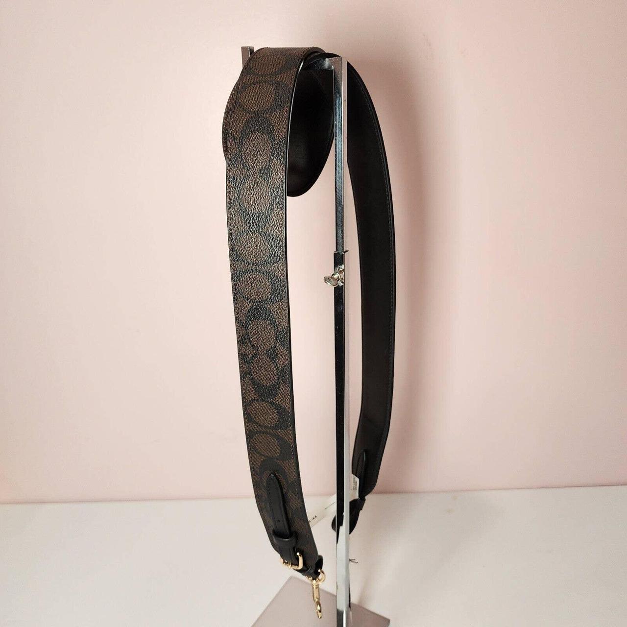 COACH STRAP IN SIGNATURE CANVAS Gold/Brown... - Depop