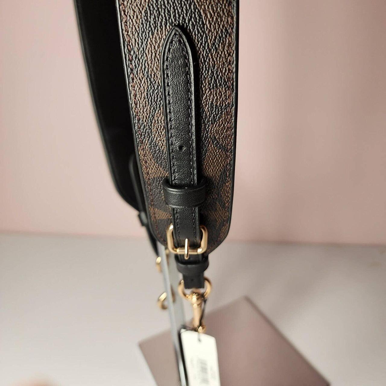 COACH STRAP IN SIGNATURE CANVAS Gold/Brown... - Depop