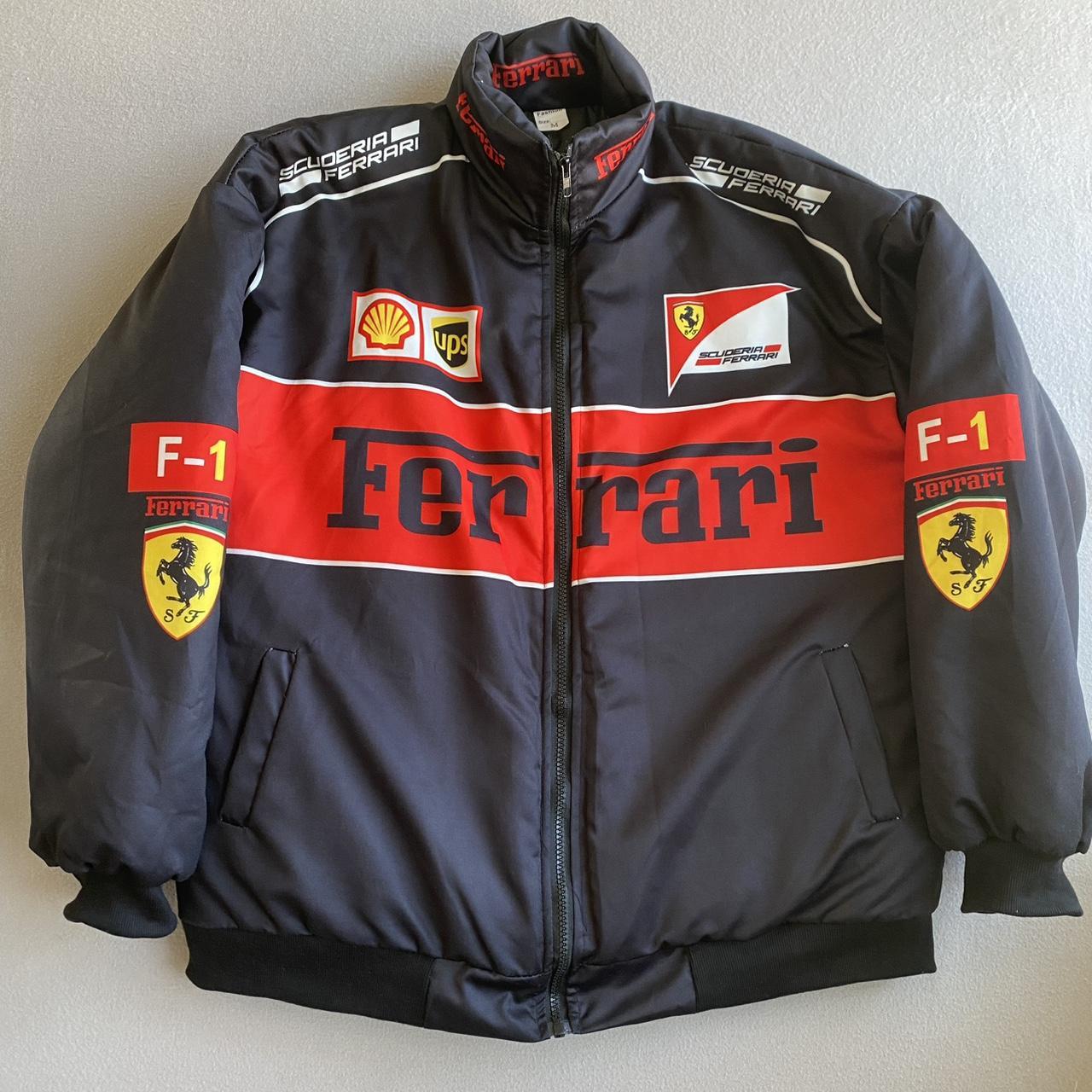 Black and red Ferrari bomber jacket jacket Size... | Depop