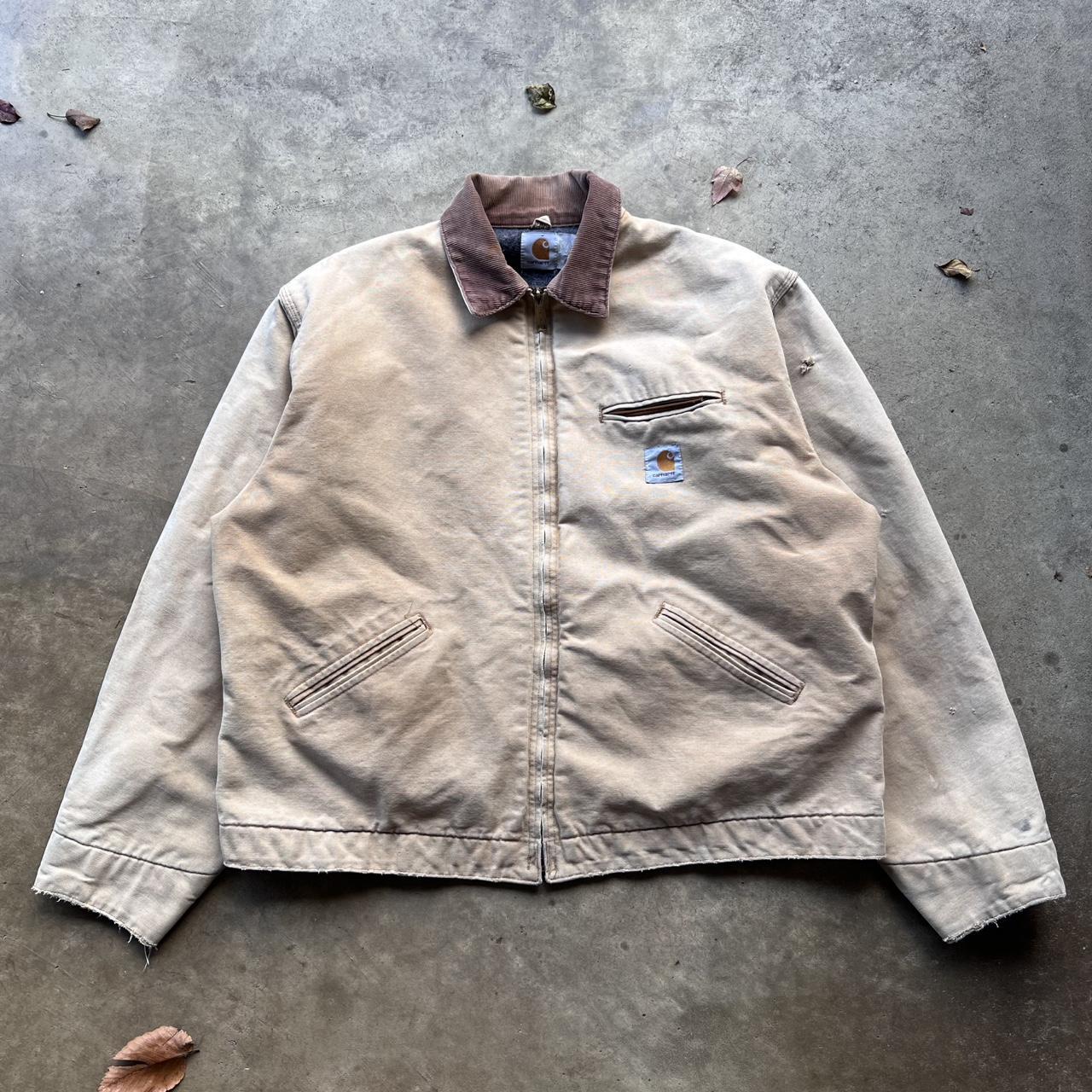 Faded Tan Carhartt Detroit Jacket 90s Made In USA... - Depop