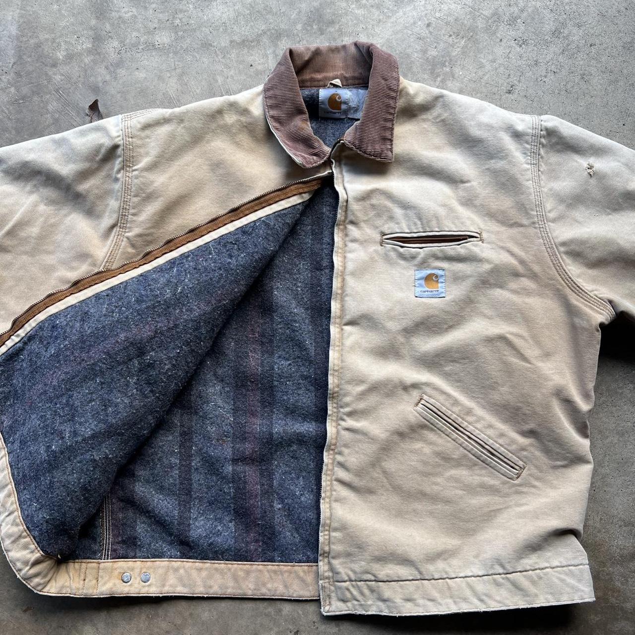 Faded Tan Carhartt Detroit Jacket 90s Made In USA... - Depop