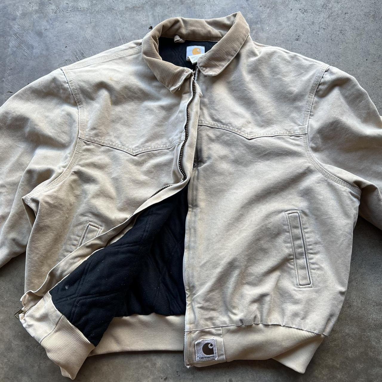 Cream Carhartt Santa Fe Jacket 90s Vintage J14 Boxy... - Depop