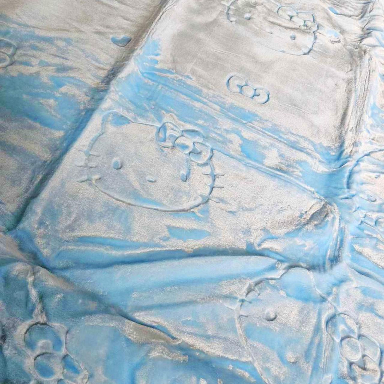 Baby blue hello kitty velour blanket Adorable soft... - Depop