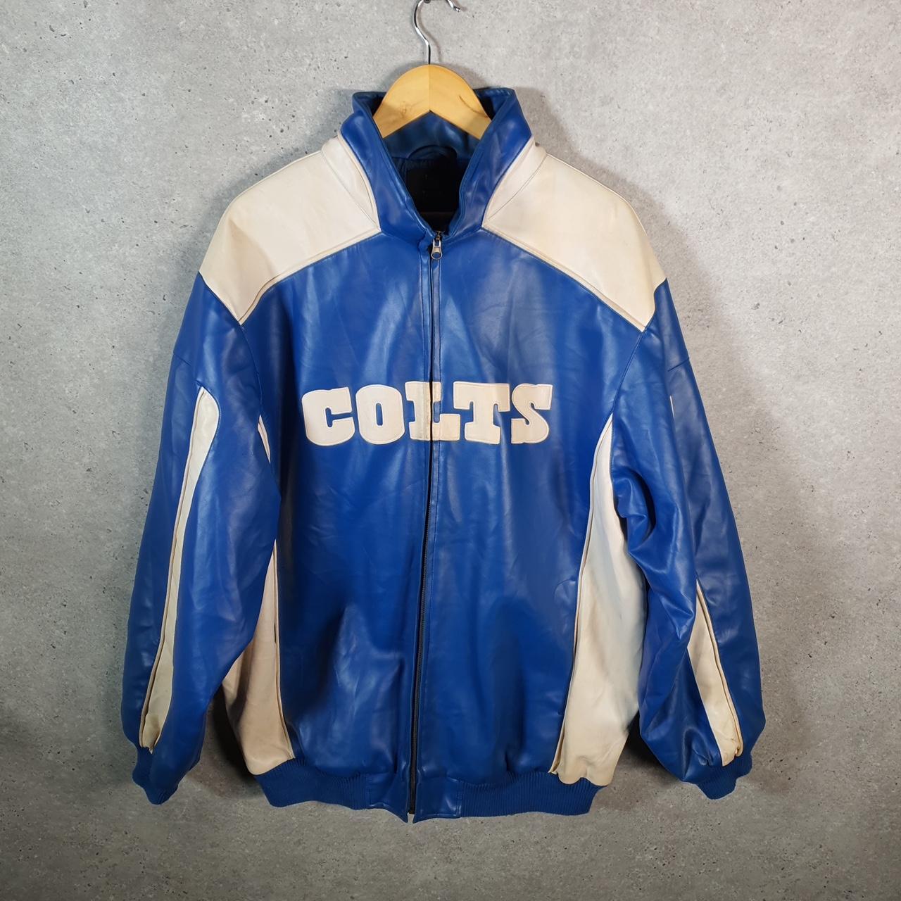 Vintage NFL Indianapolis Colts Leather Bomber Jacket... | Depop