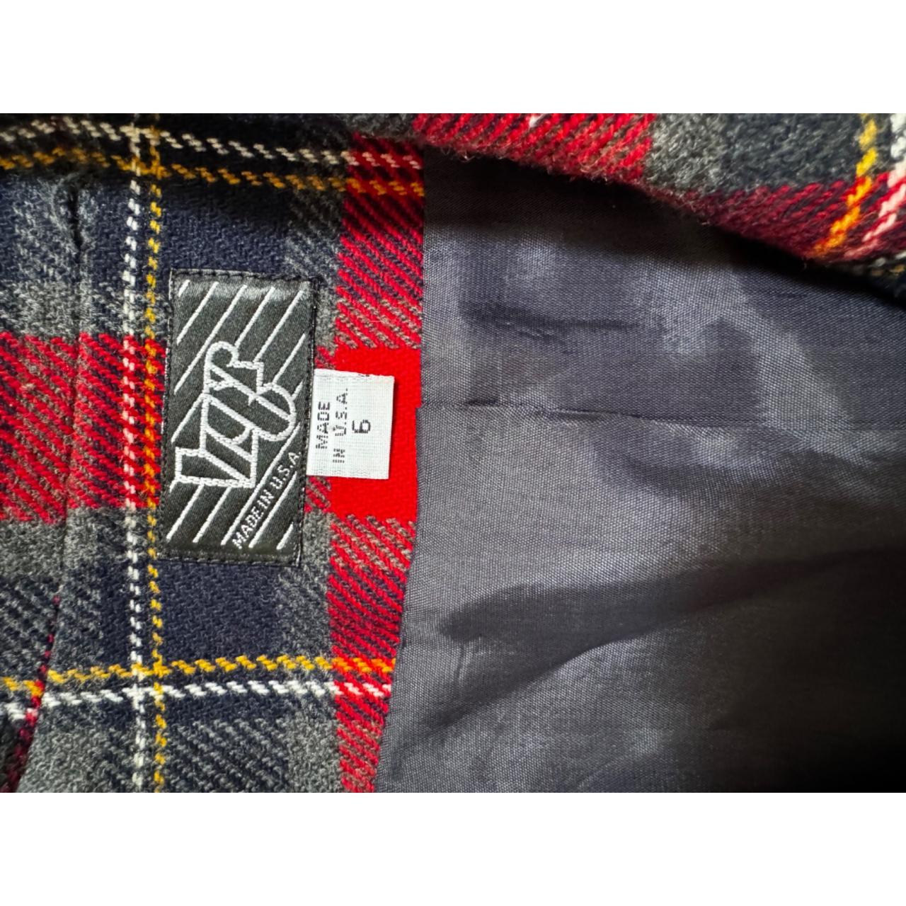 VINTAGE 90s LRGR Red Plaid 3 button Blazer Wool... - Depop