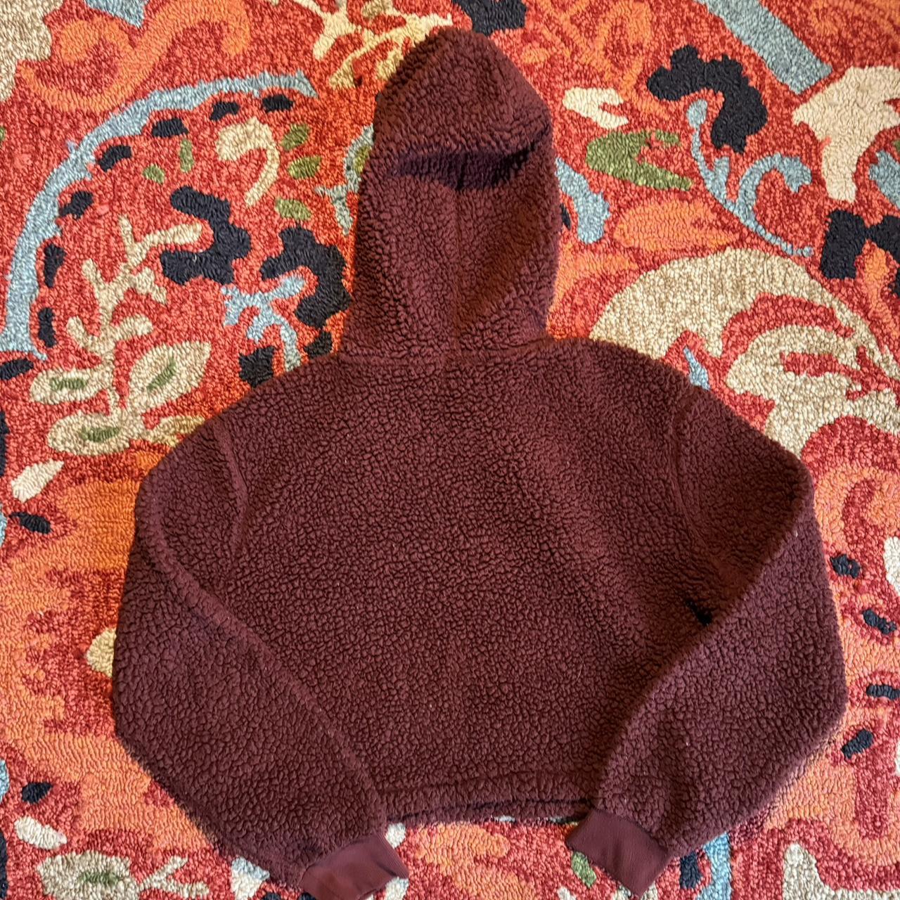 Colsie burgundy crop top hoodie L Super cute and... - Depop