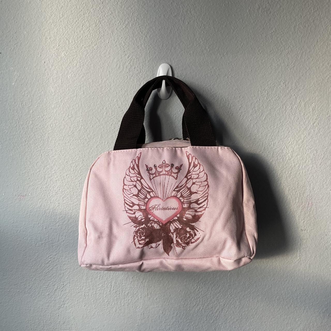 super cute pink and brown y2k purse *three pockets... - Depop