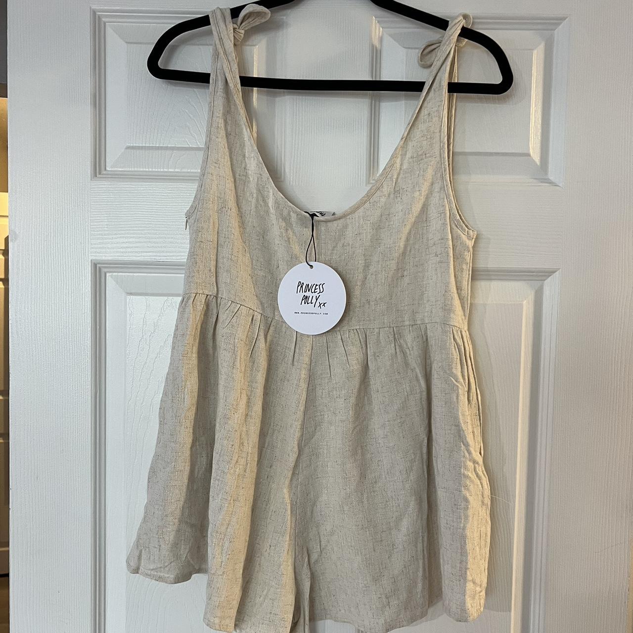 Princess Polly Tay Romper Beige, NEW Never Worn... - Depop