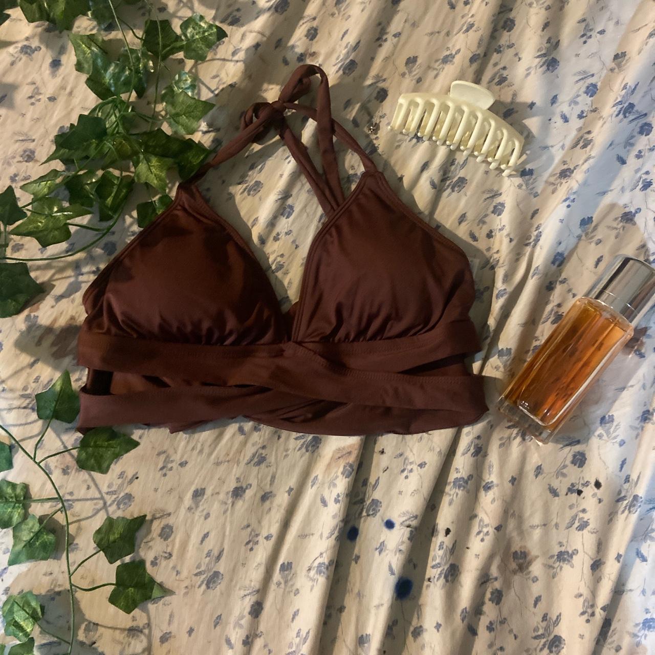 Padded Brown Bikini Swim Top!! 🥥🌴 •Never Worn... - Depop