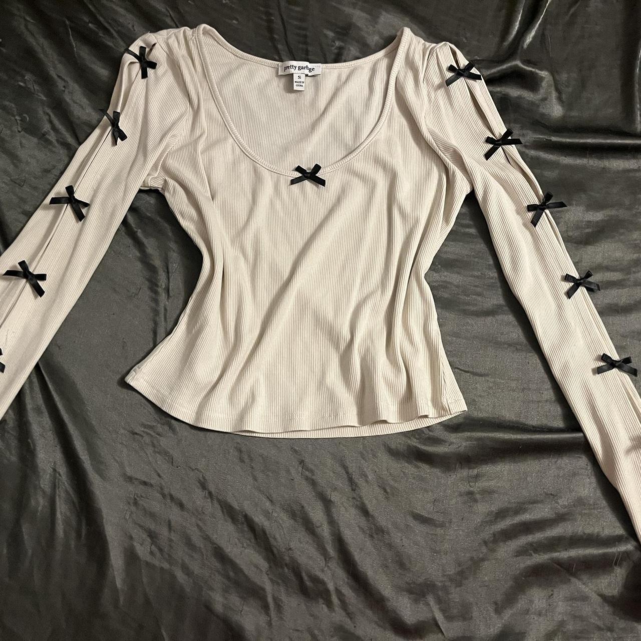 pretty garbage bow shirt size s. worn once and in... | Depop