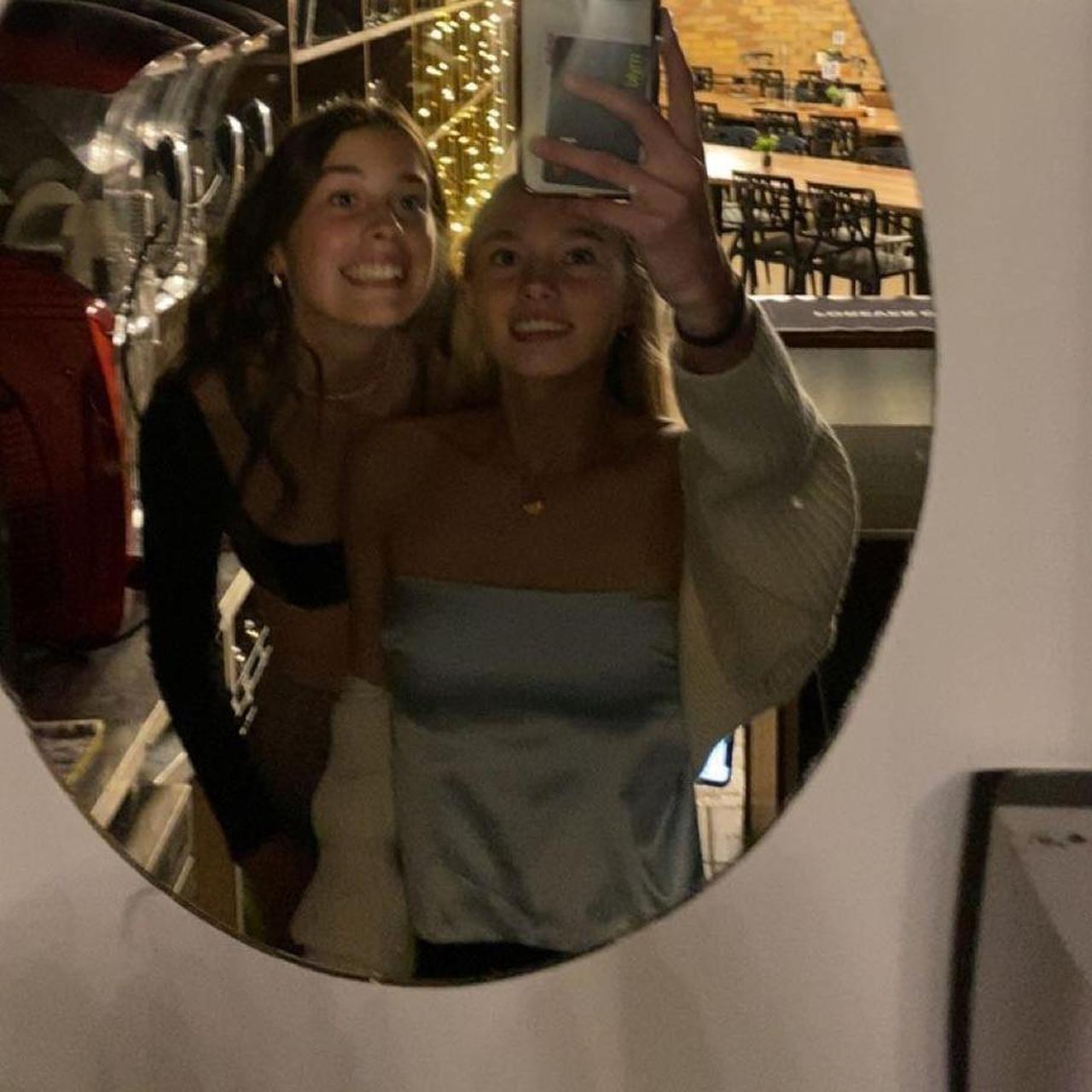 Mr Winston - Archie tie top in Blue WORN ONCE - Depop