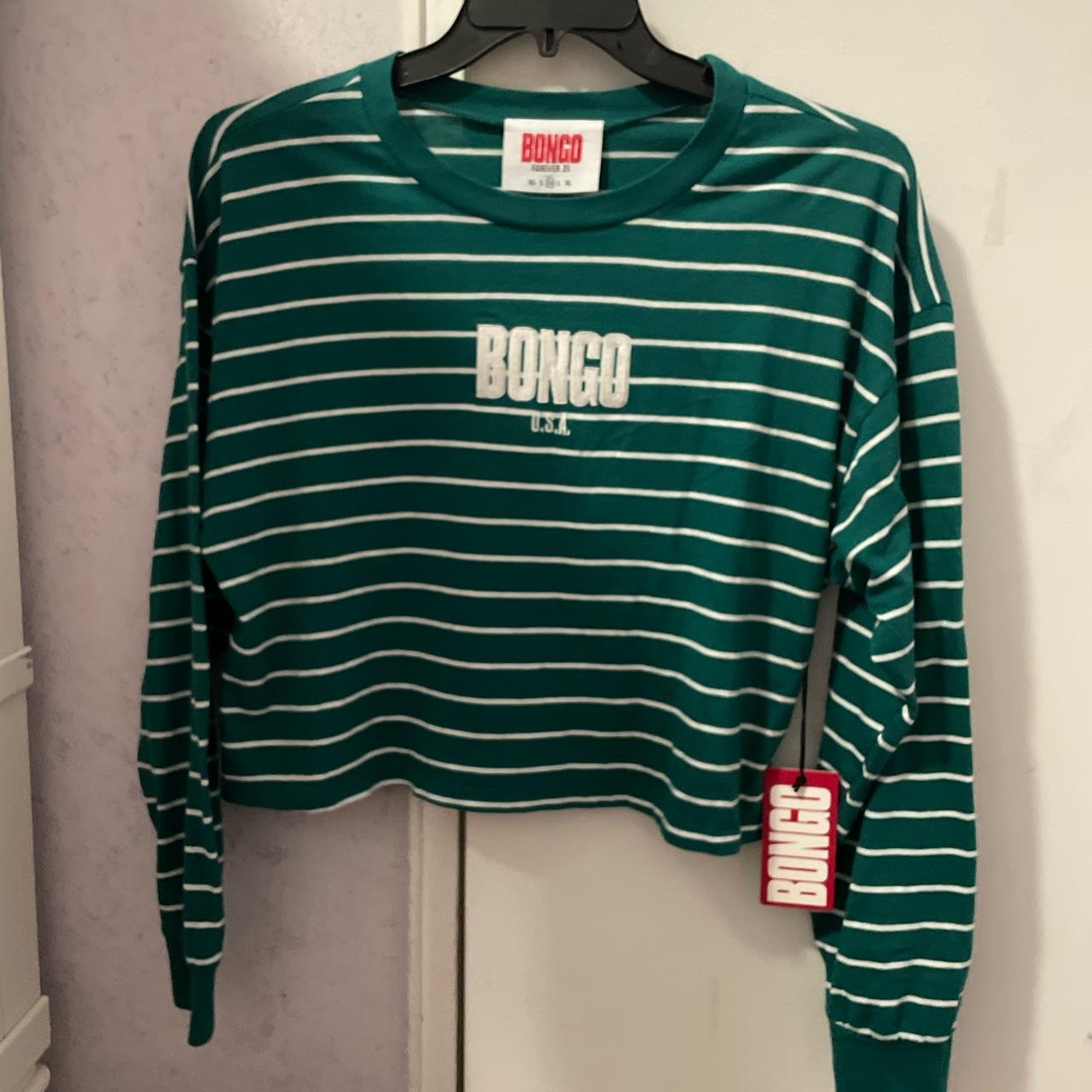 BONGO Women's Green and White Shirt | Depop