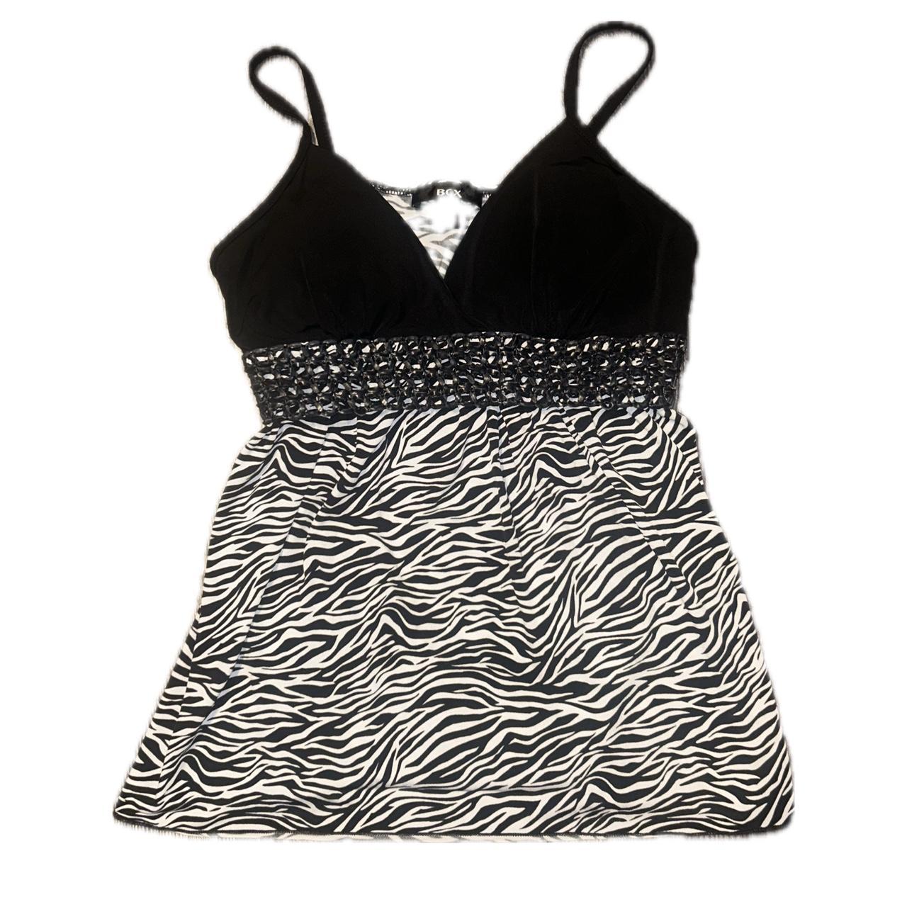 BCX Black and white zebra print cami top #y2kfashion... - Depop