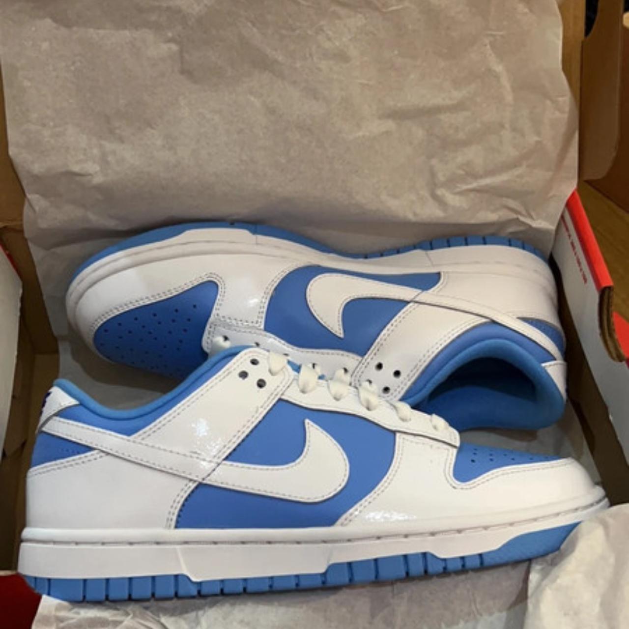 Nike Dunk Low Blue/White Reverse UNC Women’s... - Depop