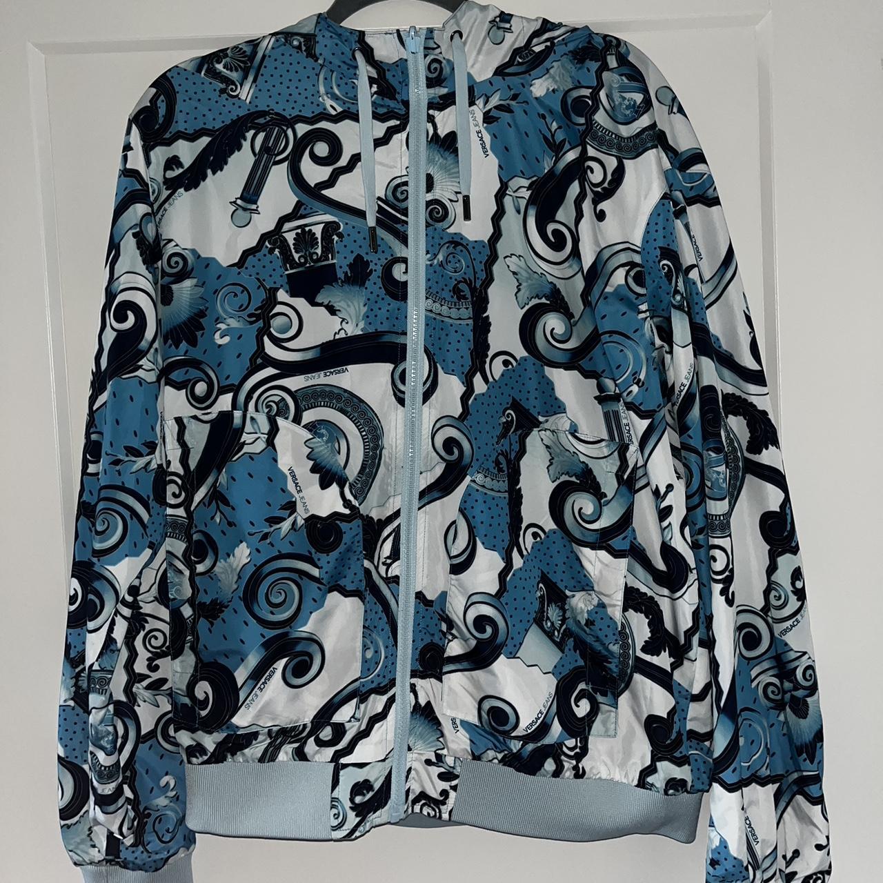 Versace Jeans Couture Men's Blue and Navy Jacket | Depop