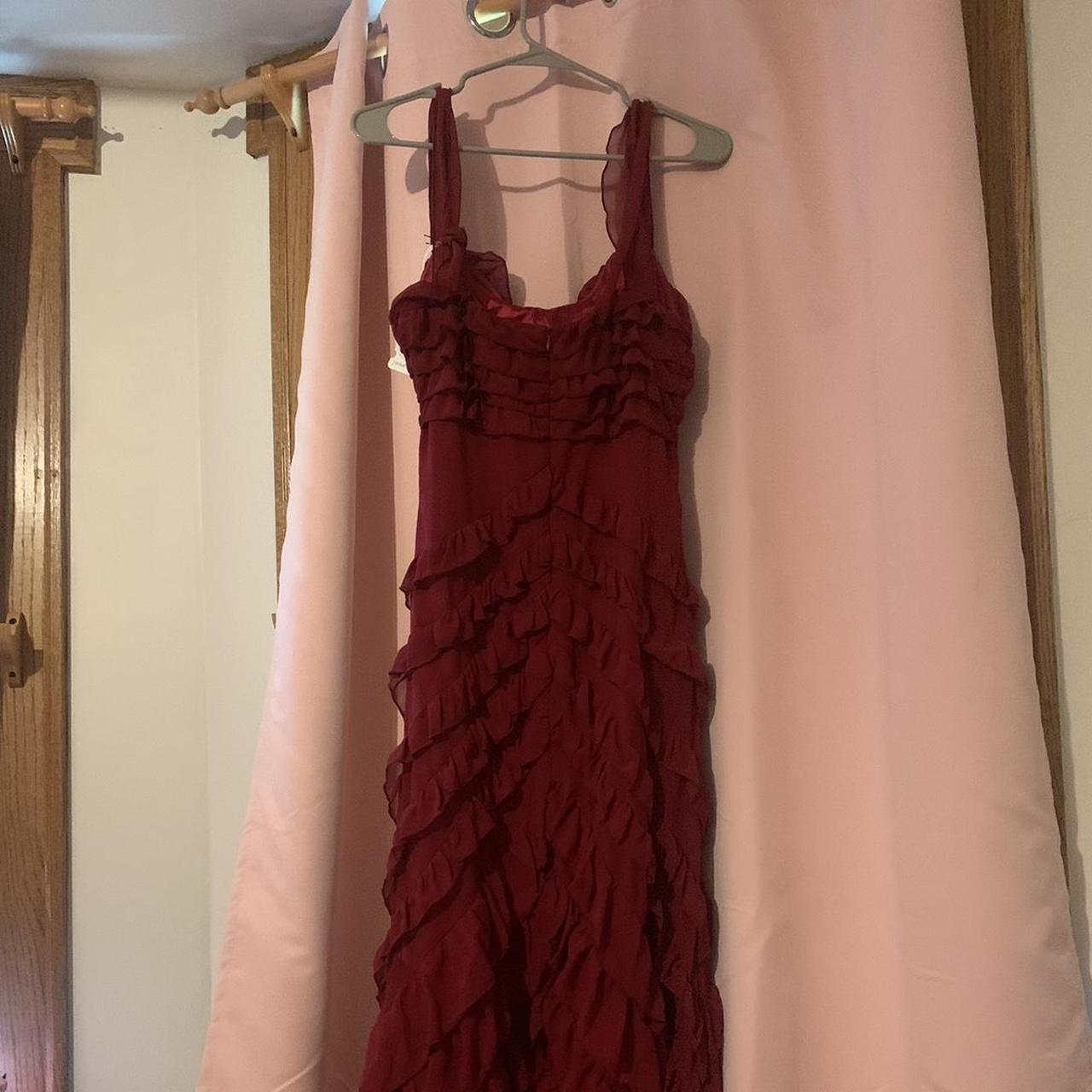 Red ruffle prom dress - Depop