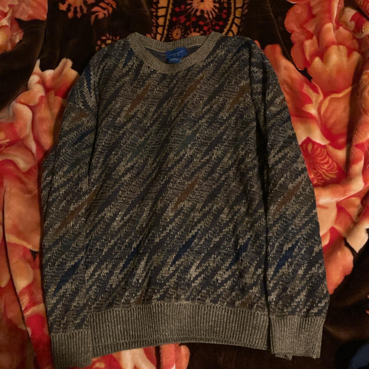 y2k brown earthy tone sweater tagged men’s... - Depop